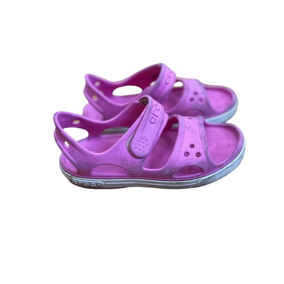 CROCS | Shoes | Crocs Girls Slingback Sandals Pink Croslite Rubber Hook ...